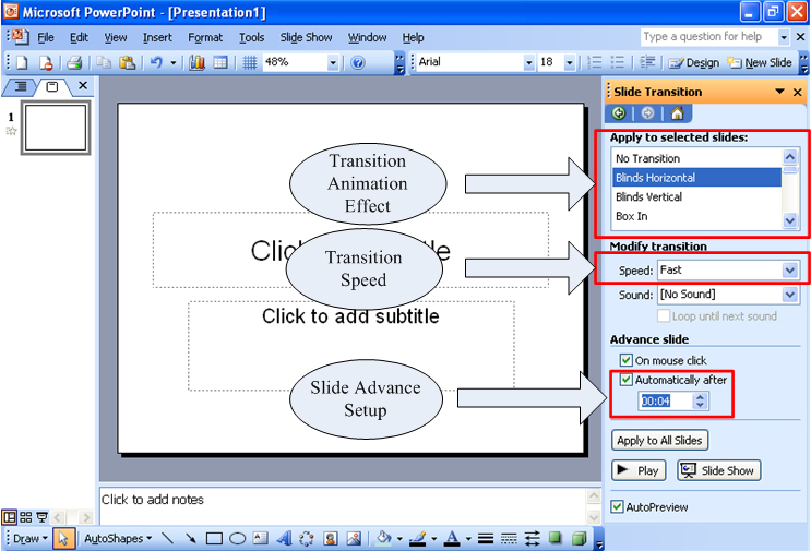 How To Setup Slide Show In PowerPoint 2003